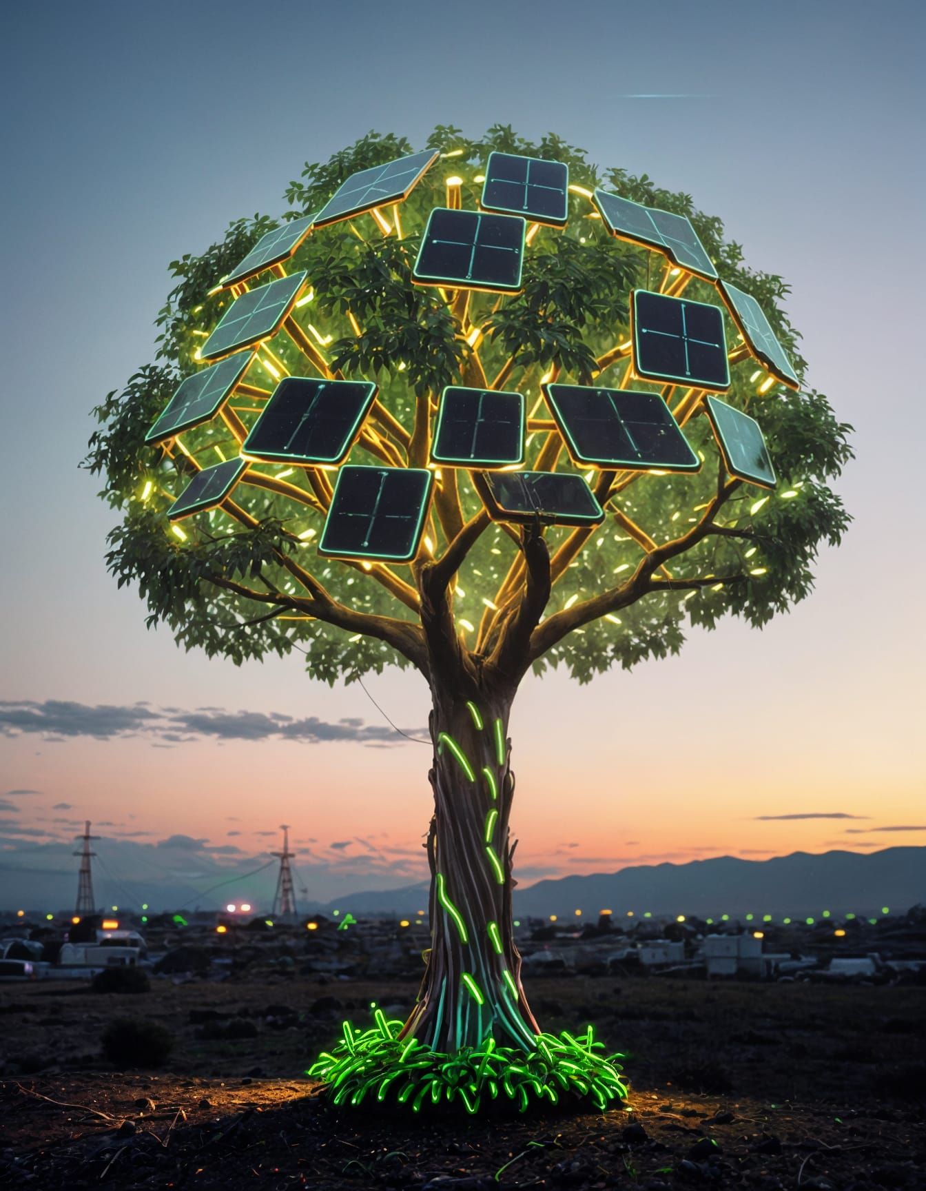 Ironic Solarpunk Tree - Ironic Solarpunk Tree