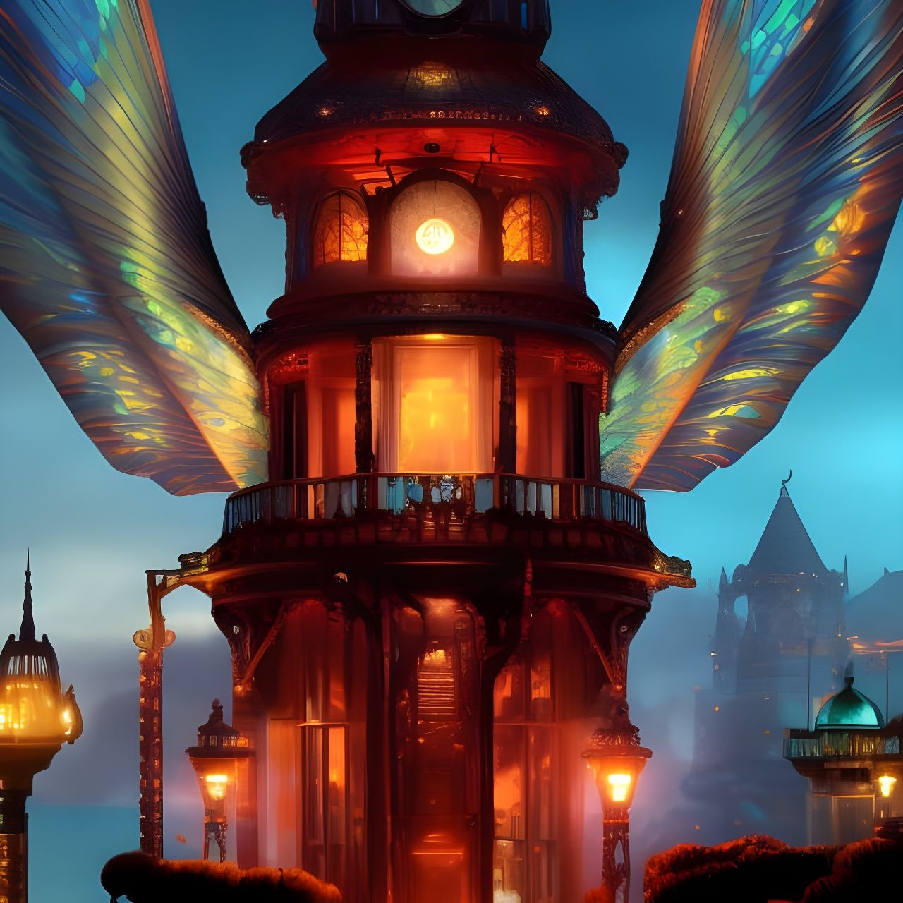 Hyperdetailed hyperrealistic intricate fae palace Sparkling Iridescent ...