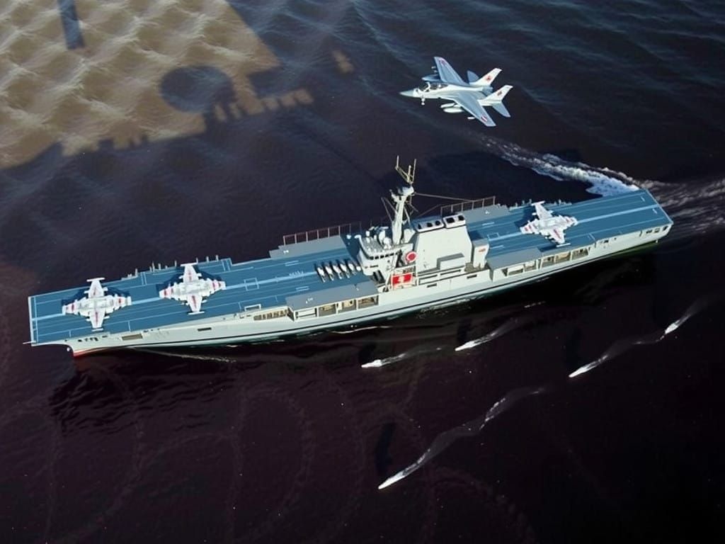 Cold War Era North Korean Aircraft Carrier Moderni... - AI Art