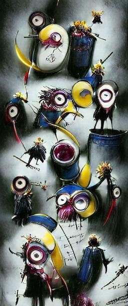 Minions Artwork by Tim Burton - AI Generated Artwork - NightCafe Creator