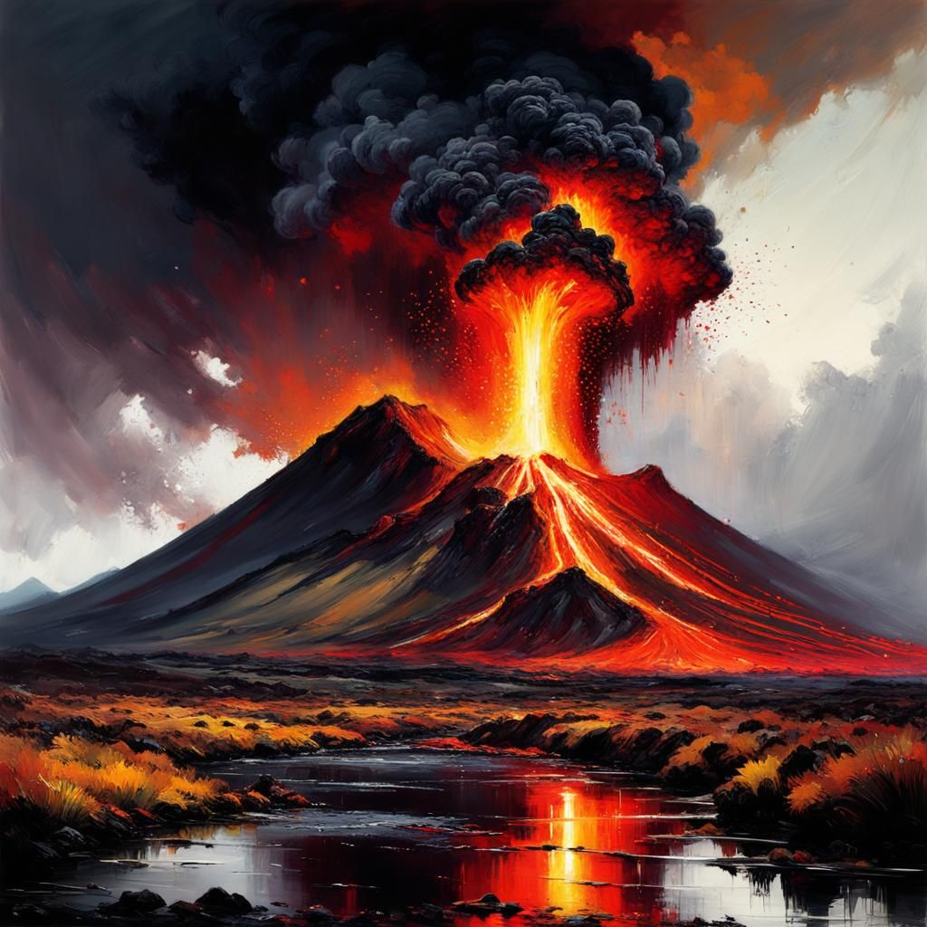 Volcanic Eruption - AI Generated Artwork - NightCafe Creator