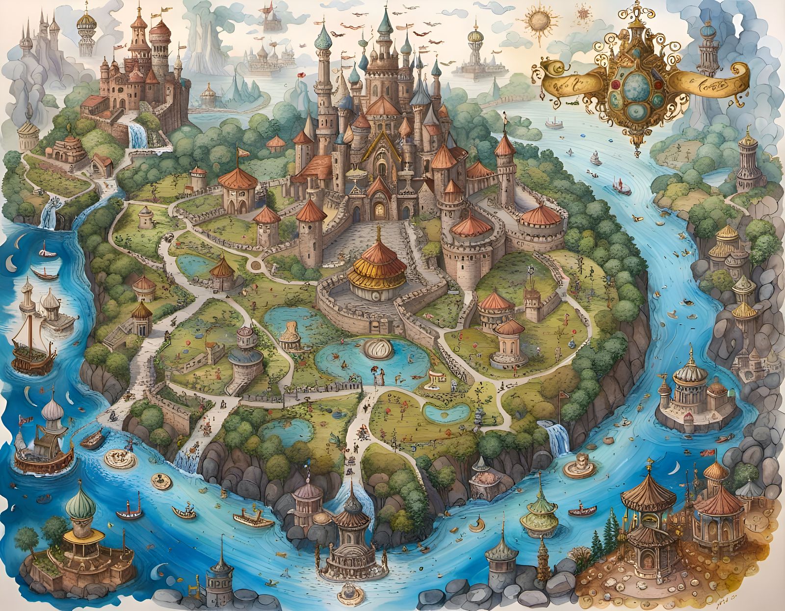 Secret Map of the Faerie Kingdom - AI Generated Artwork - NightCafe Creator