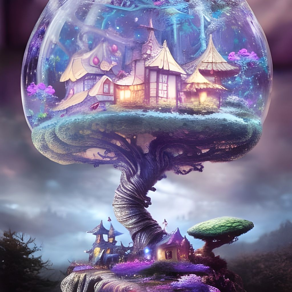 Fairytale Bubble Treehouse - AI Generated Artwork - NightCafe Creator