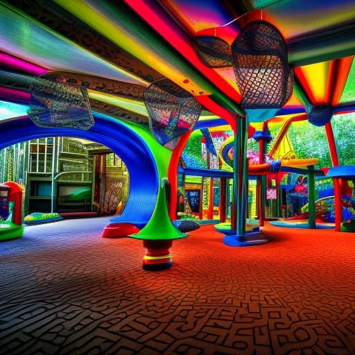 Liminal space playground inside, toys around, party - AI Generated ...