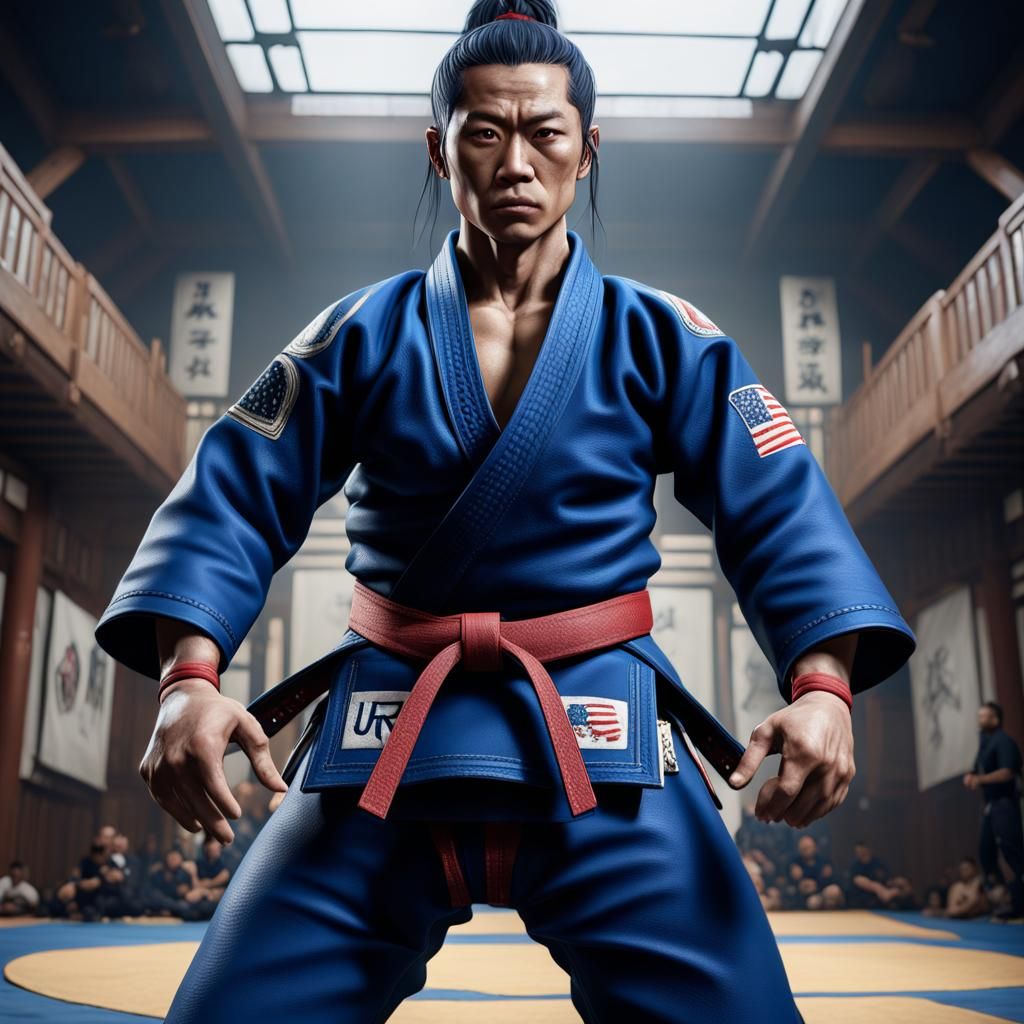 Bjj fighter ryushihan short half american half asian - AI Generated ...