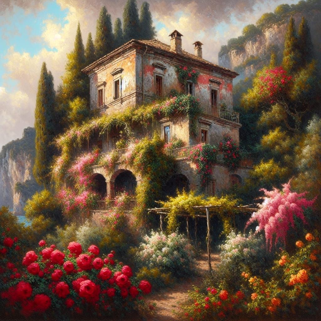 Old Neapolitan villa - Italian Villa on Rocky Coast as Oil P...