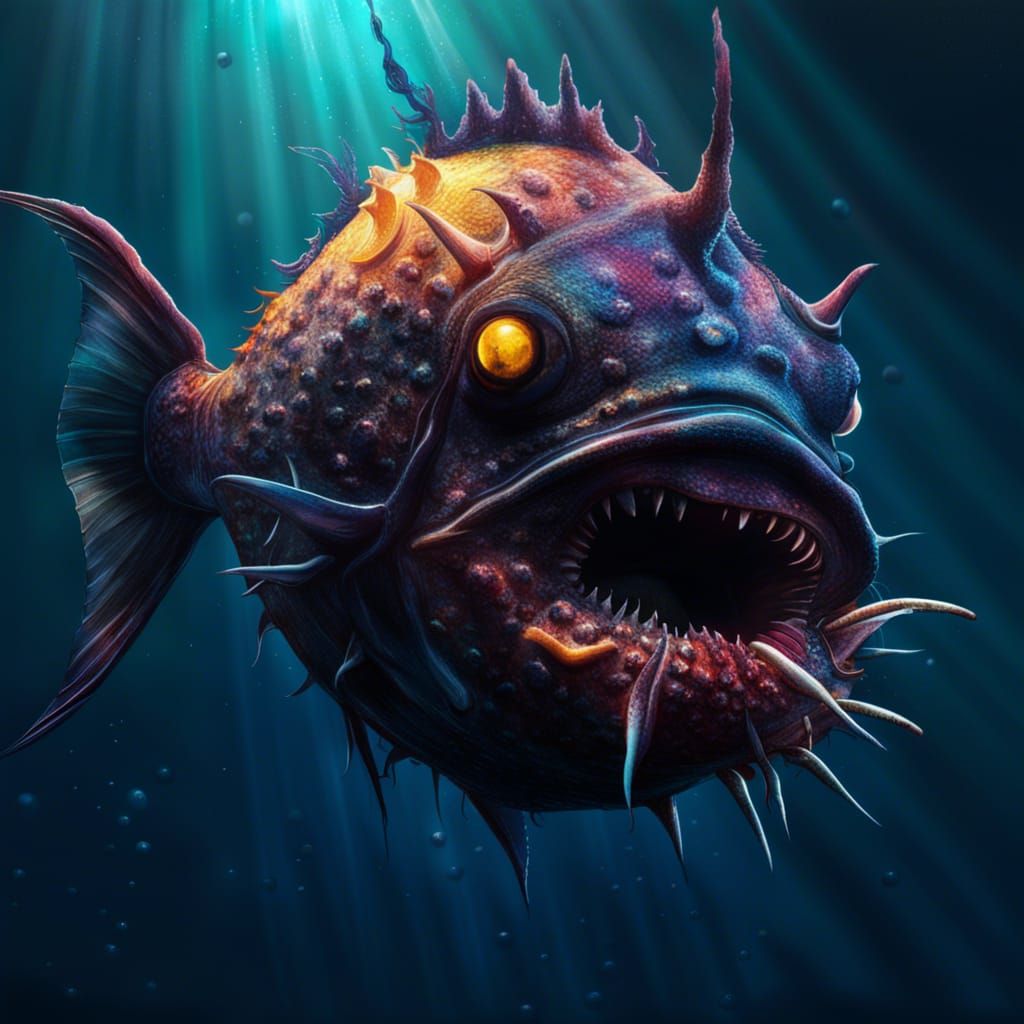 Creepy fish from the Deep - AI Generated Artwork - NightCafe Creator