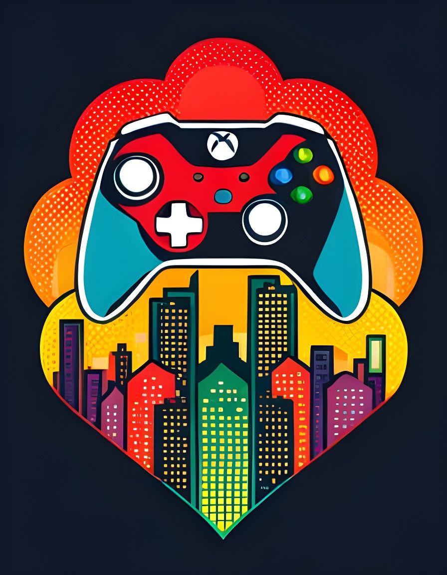 Xbox controller, #91AE78 #D1860B #513D2E #E2C61A #EE621D colorful ...