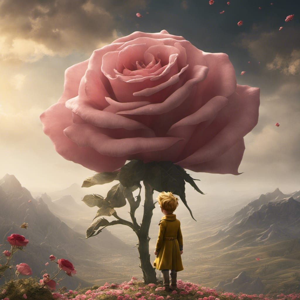 Le petit prince avec la rose - AI Generated Artwork - NightCafe Creator