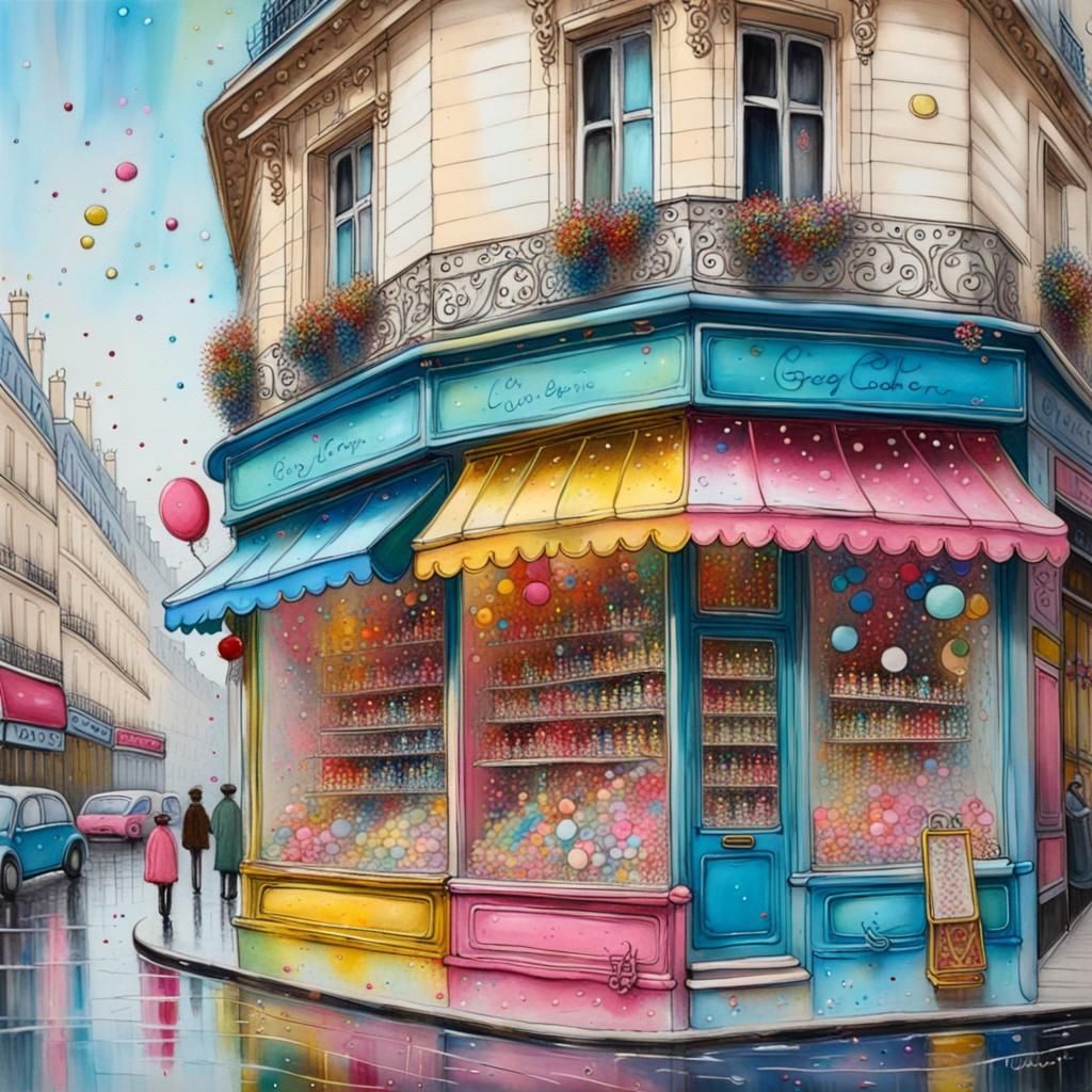 A quaint candy store in Paris - AI Generated Artwork - NightCafe Creator