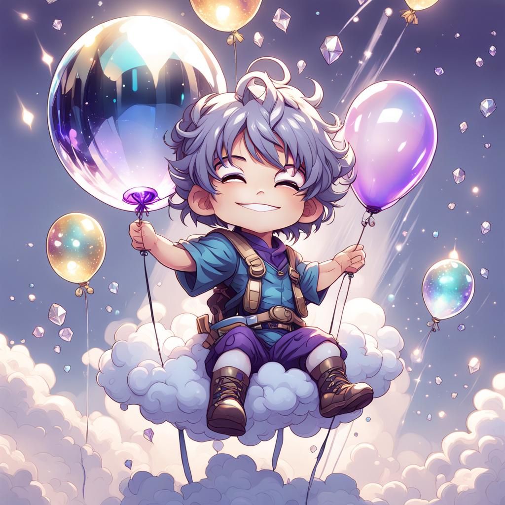 Chibi on a Cloud - AI Generated Artwork - NightCafe Creator