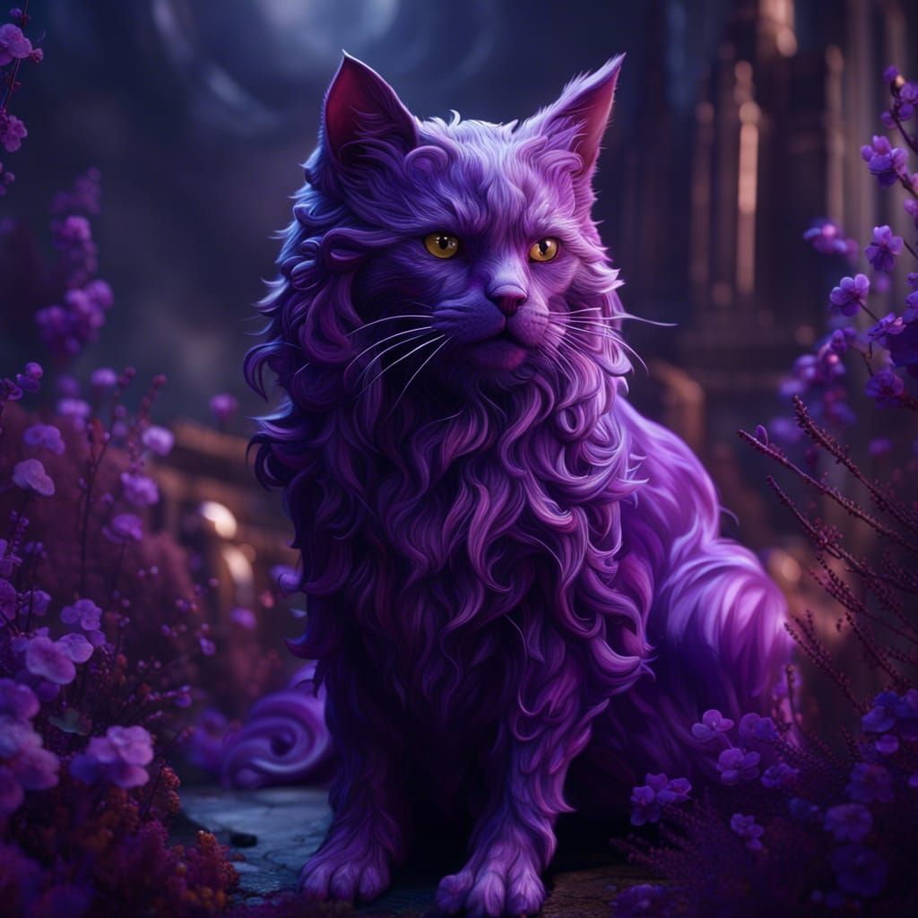 Purple Cat - AI Generated Artwork - NightCafe Creator
