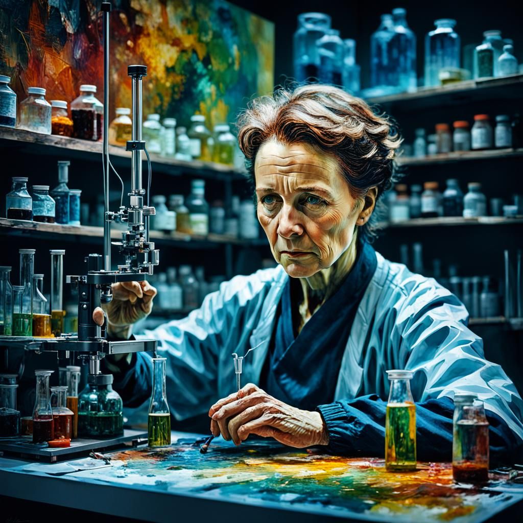 Marie Curie in her lab - AI Generated Artwork - NightCafe Creator