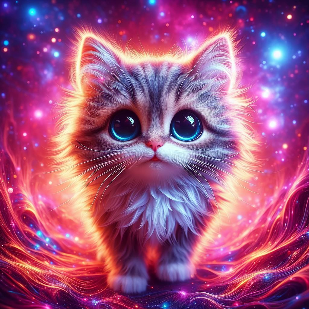 Psychedelic cat - AI Generated Artwork - NightCafe Creator