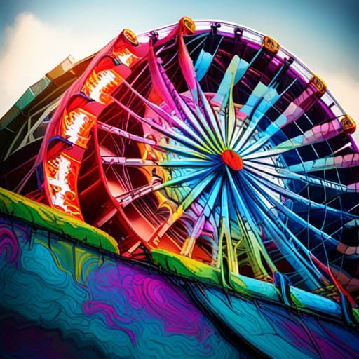 Ferris Wheel - AI Generated Artwork - NightCafe Creator