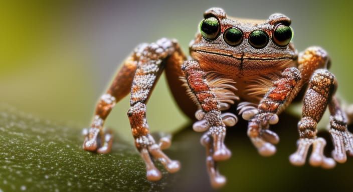 Jumping-spider-frog hybrid #6 - AI Generated Artwork - NightCafe Creator