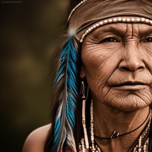 Old Native American woman - AI Generated Artwork - NightCafe Creator