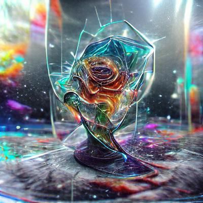 shattering glass rose - AI Generated Artwork - NightCafe Creator