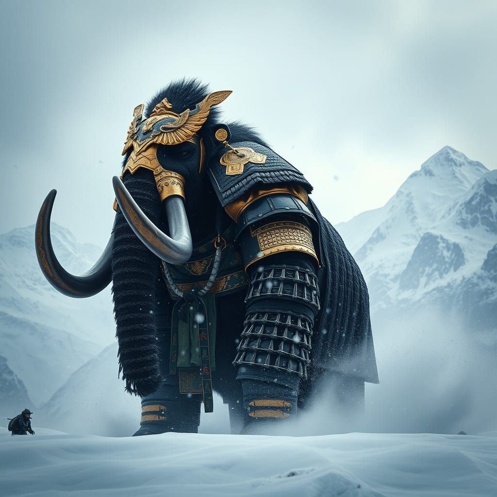 Mammoth in samurai armor - Mammoth in Samurai Armor