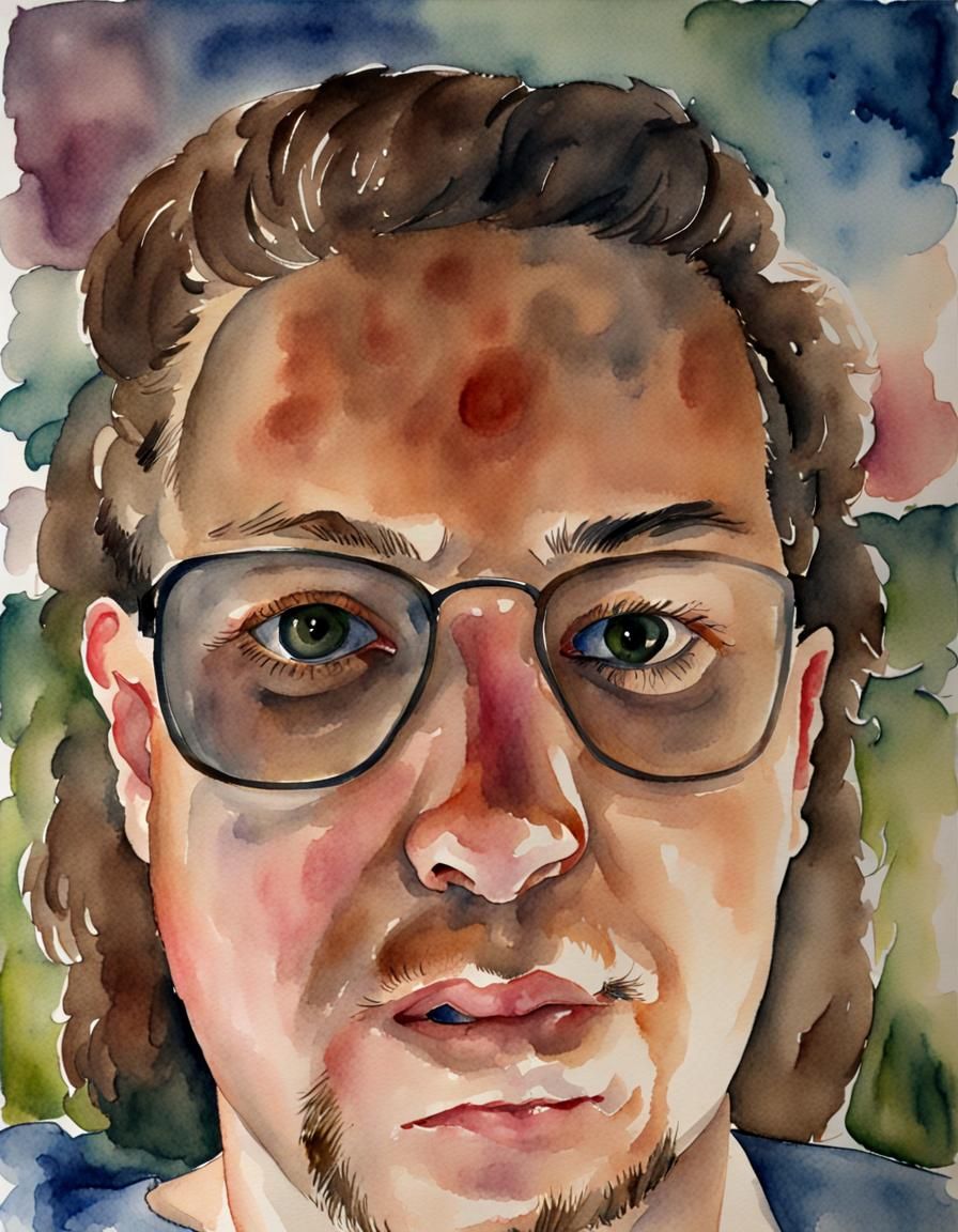 Self Portrait, watercolor - AI Generated Artwork - NightCafe Creator