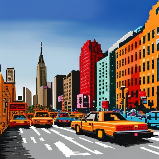 New York 80s, 8 bit - AI Generated Artwork - NightCafe Creator
