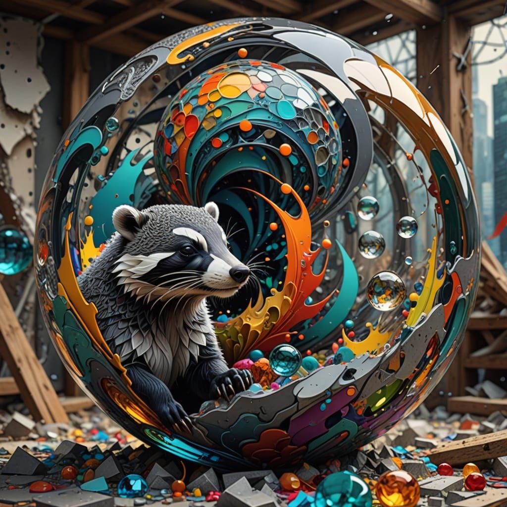 stilvolleBlautöne Glas-Fantasie wirklichsüßerHonigDachs