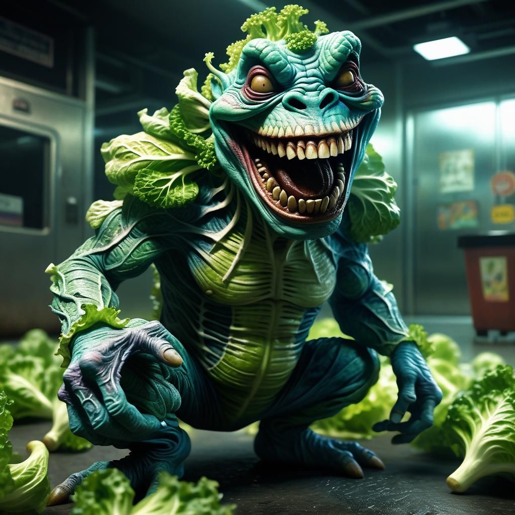 Lettuce Monster - AI Generated Artwork - NightCafe Creator
