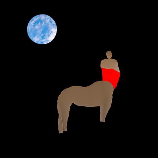 A centaur looking at the bright moon in the sky minimalist pop art - AI ...