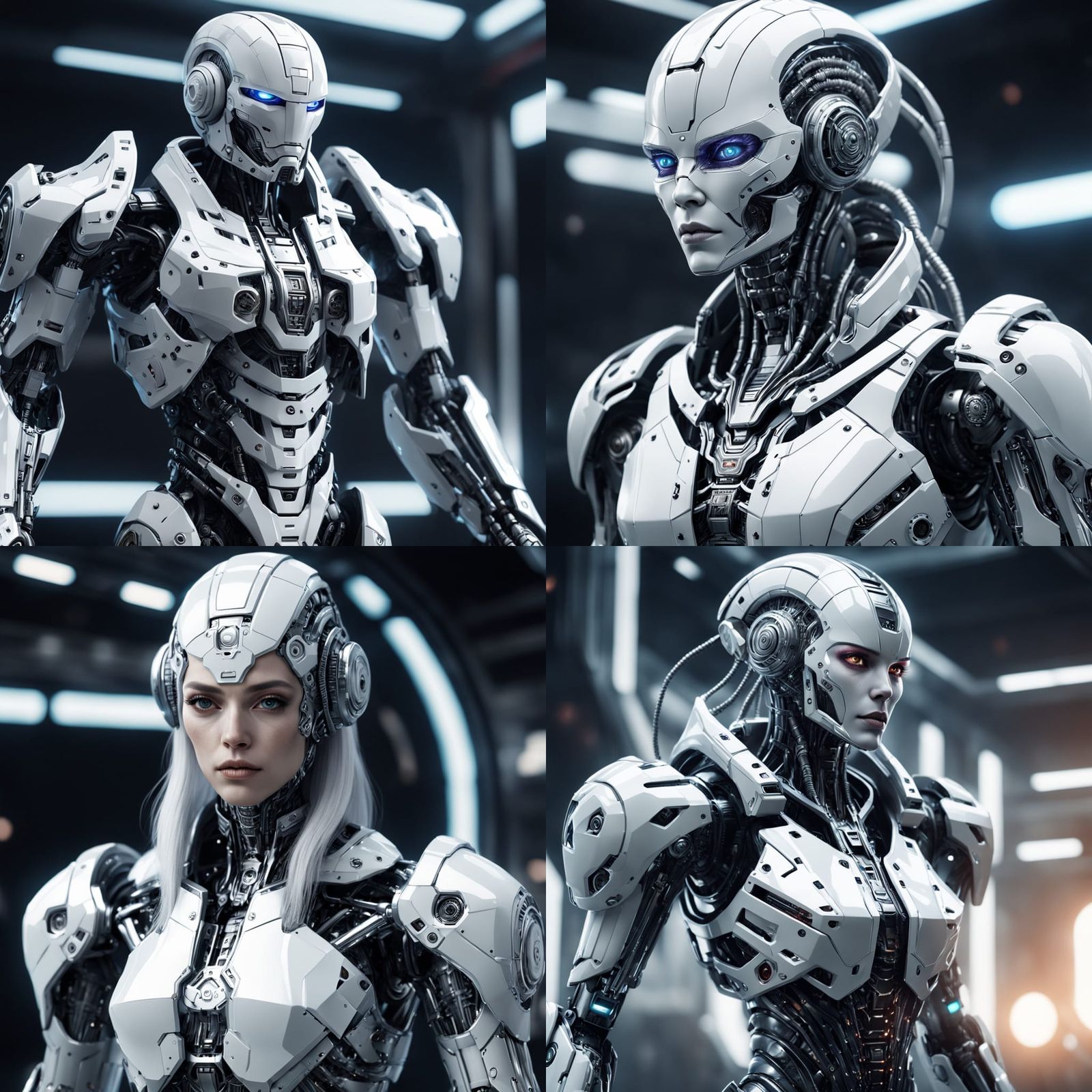 Cyborg Goddess in Cosmic Abyss - AI Art