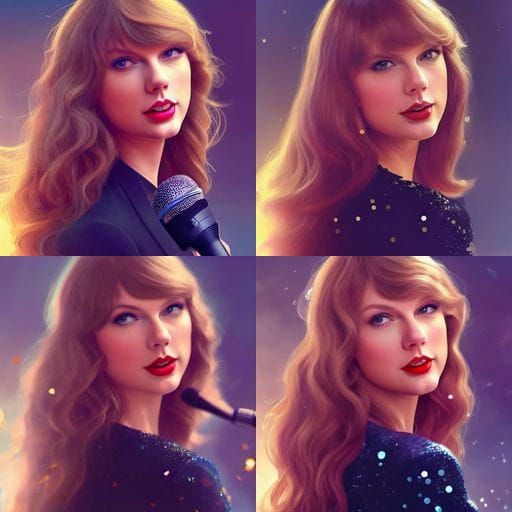 Taylor Swift Glitter with microphone beautiful