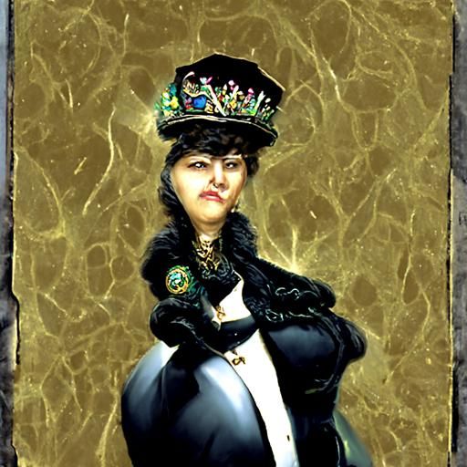 Mafia queen; snobby woman; portrait; gauche; tacky; kitschy; Ferdinand ...