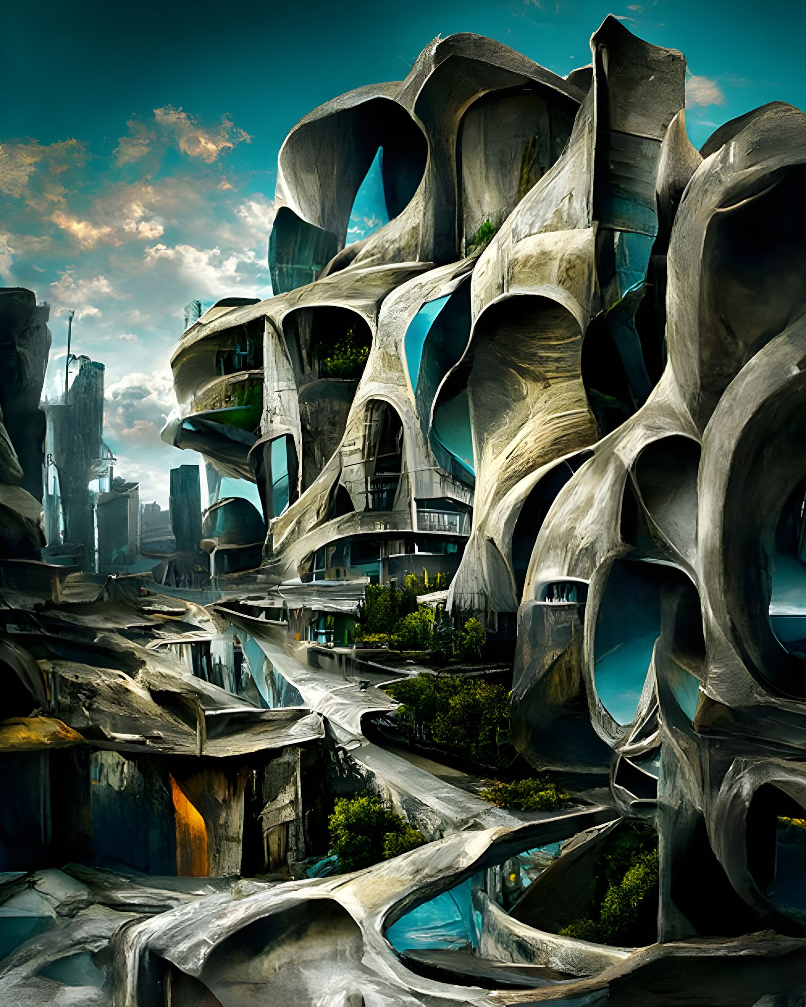 Alien society in decline - AI Generated Artwork - NightCafe Creator