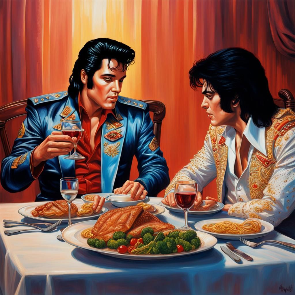 Elvis & Elvis - AI Generated Artwork - NightCafe Creator