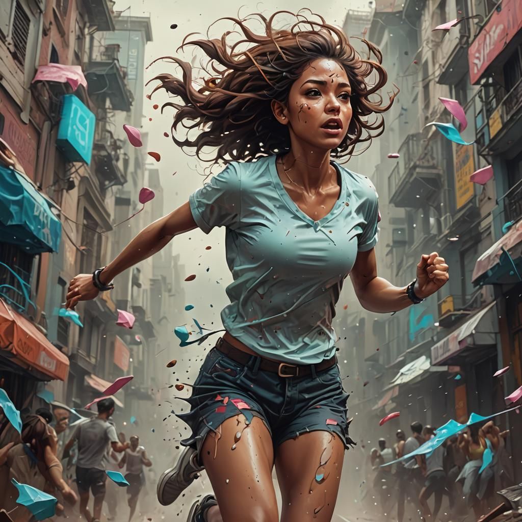 Running through chaos - AI Generated Artwork - NightCafe Creator