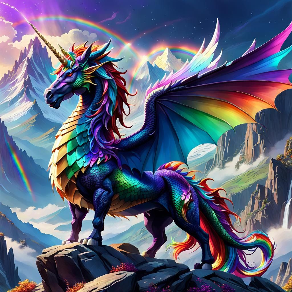 Unicorn Dragon Hybrid - AI Generated Artwork - NightCafe Creator