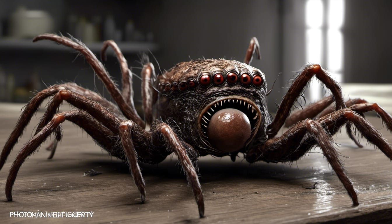 gargantuan with eggs nesting in its underbelly, corpses sucked dry