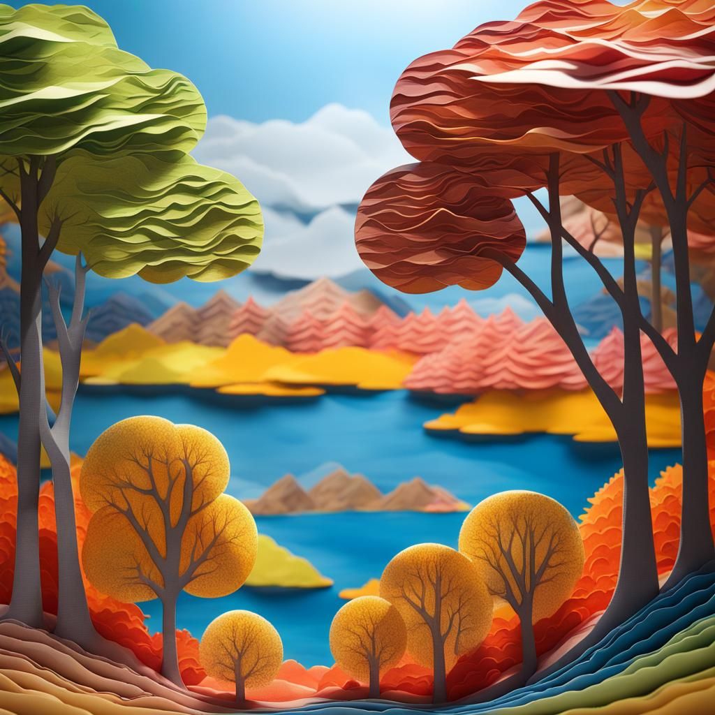 Layered paper art - AI Generated Artwork - NightCafe Creator