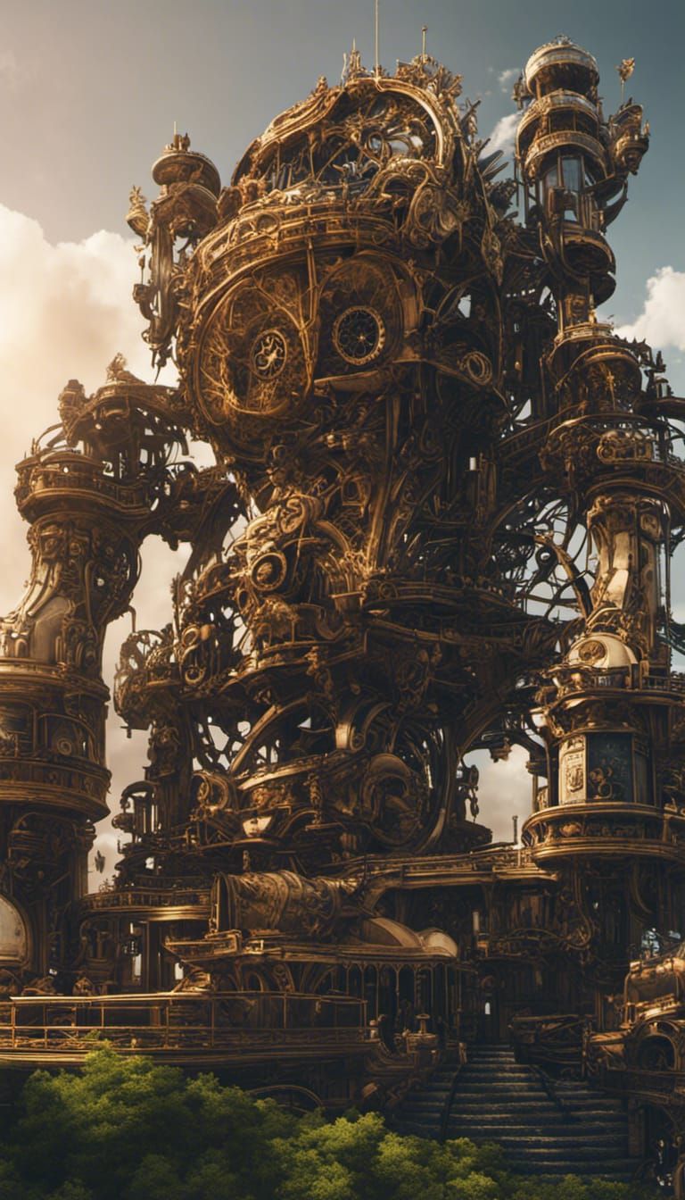 Cog Tower - AI Generated Artwork - NightCafe Creator