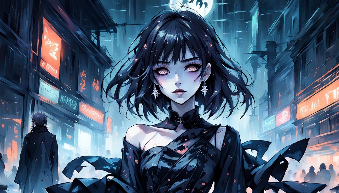 anime girl with crazy eyes and party dress! - AI Generated Artwork ...