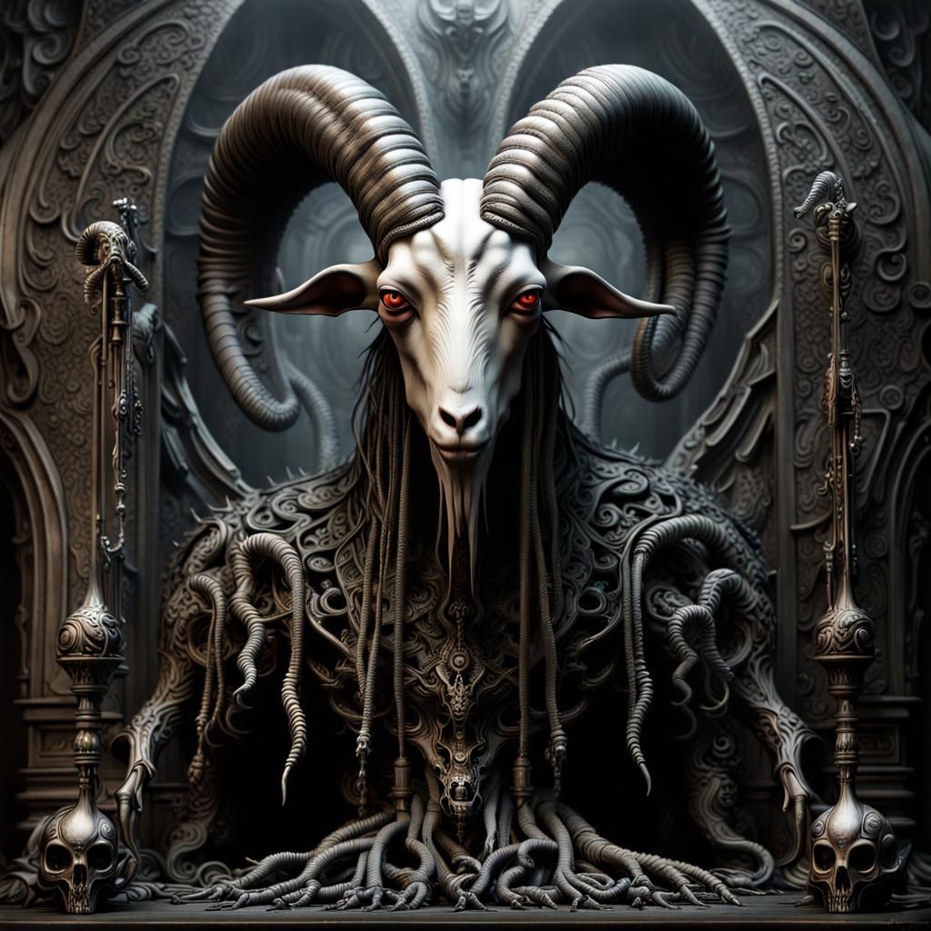 Goat Lord in ivory 1 - AI Generated Artwork - NightCafe Creator