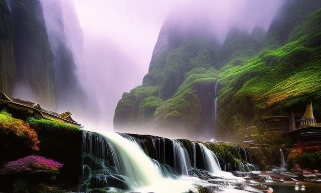 The Cascade - AI Generated Artwork - NightCafe Creator