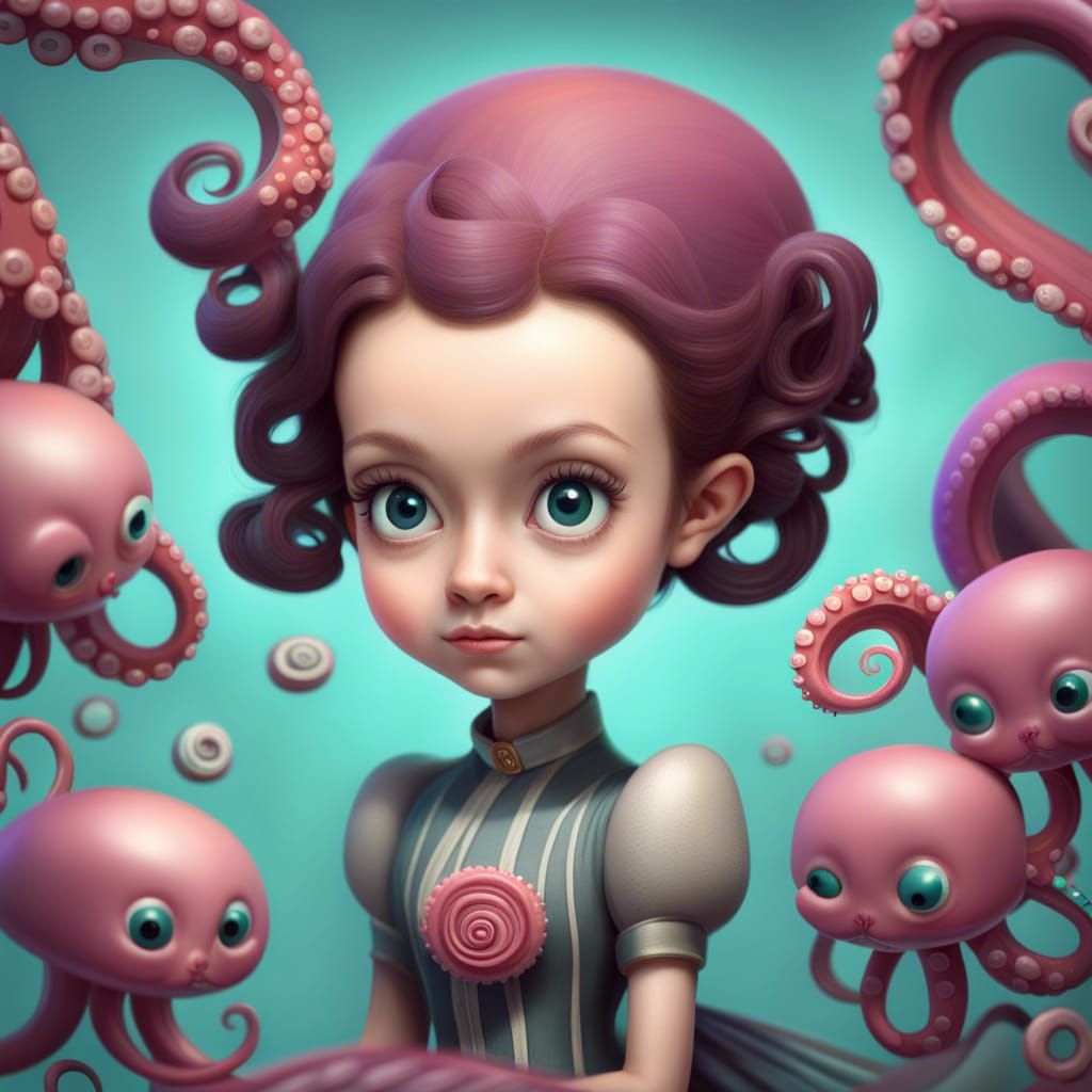 Lil' Miss Octopus Girl - AI Generated Artwork - NightCafe Creator