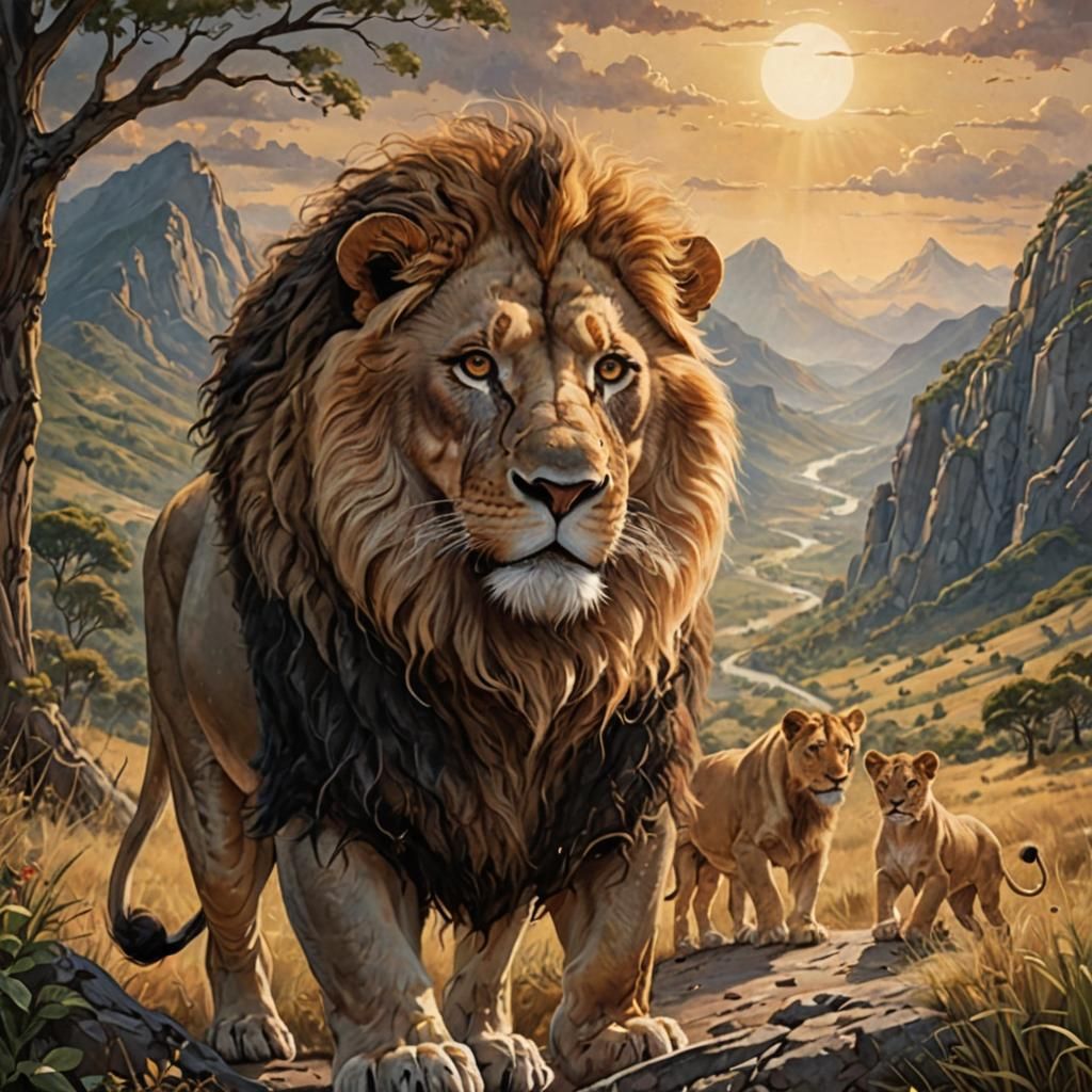 Once there was a man, and he lived to sing the lions song, as he ...