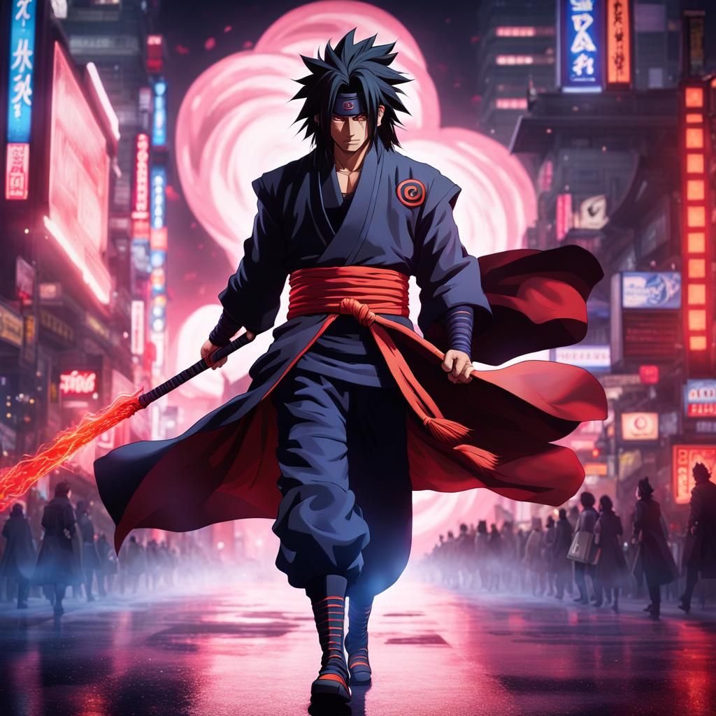 Anime villain illustration madara uchiha Stunning full-body color ...