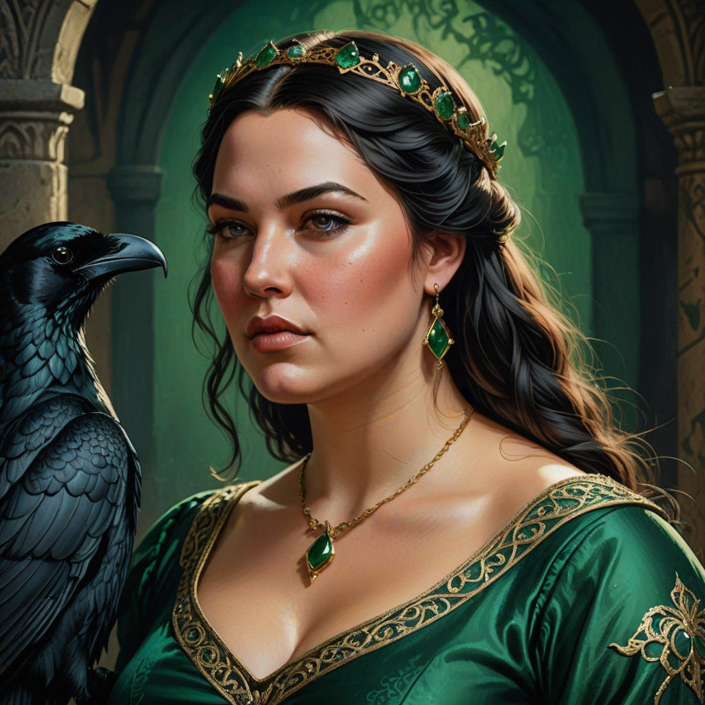 "Lady of the Ravens: A Medieval Beauty"