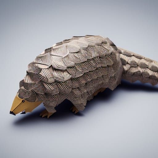 An origami pangolin - AI Generated Artwork - NightCafe Creator