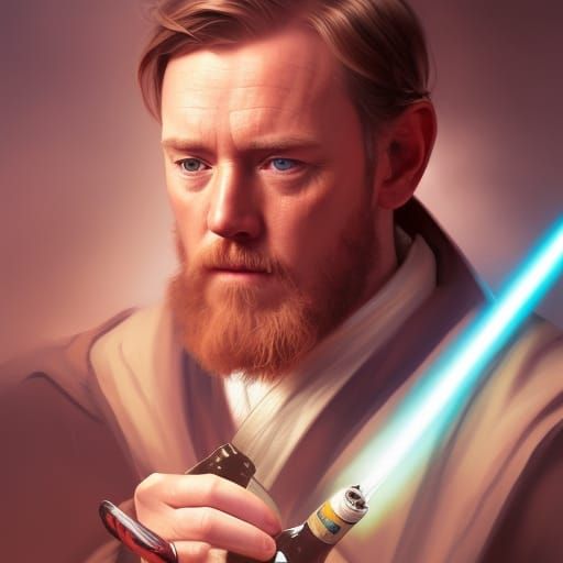 obi wan kenobi drinking wine head and shoulders portrait, 8k resolution ...