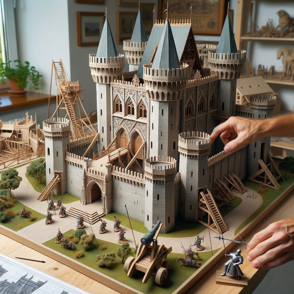 Making a castle cardboard model - AI Generated Artwork - NightCafe Creator