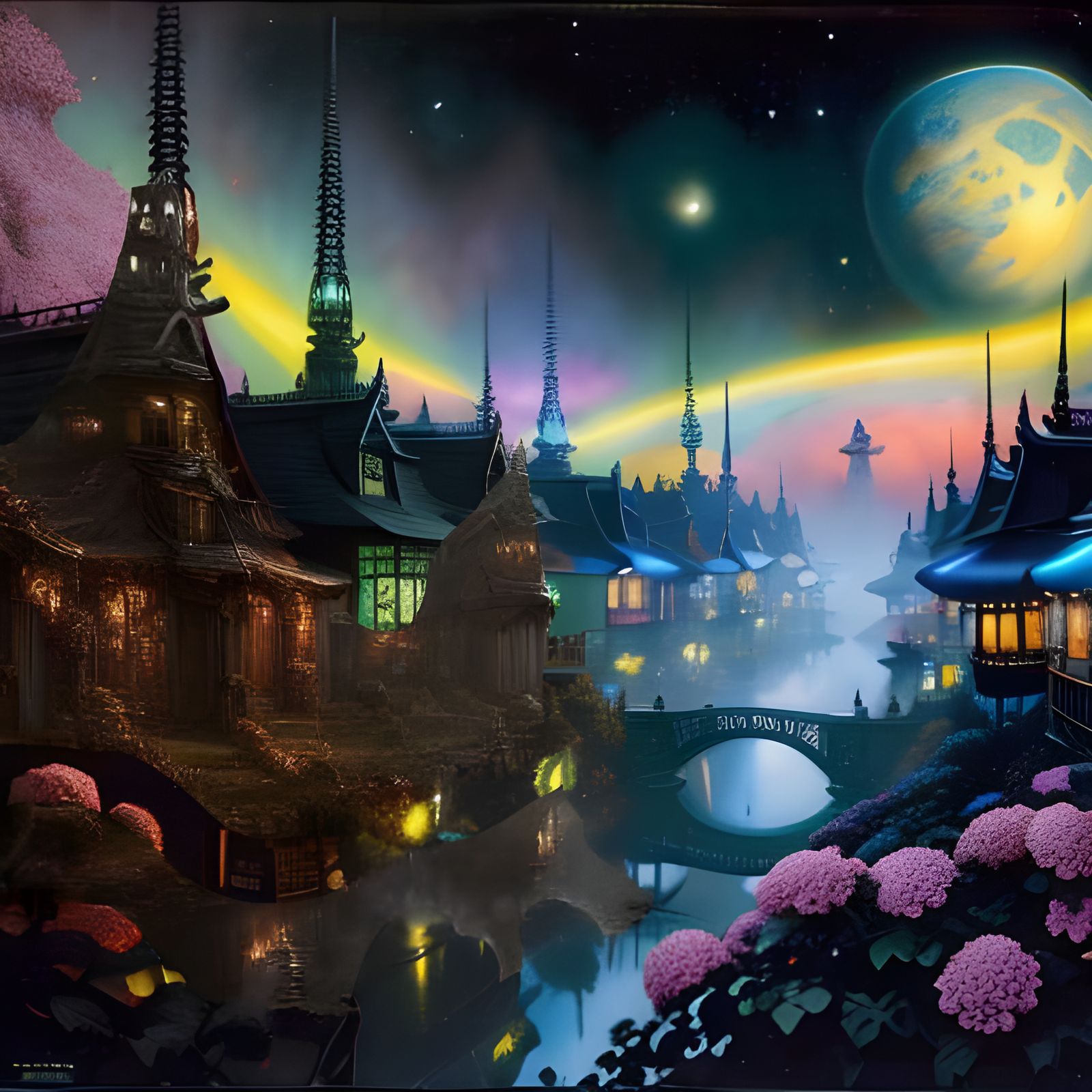 Charon orbiting Pluto - AI Generated Artwork - NightCafe Creator