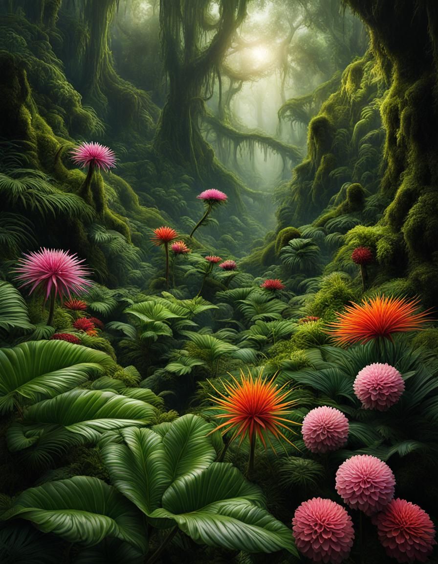 Alien rainforest - AI Generated Artwork - NightCafe Creator